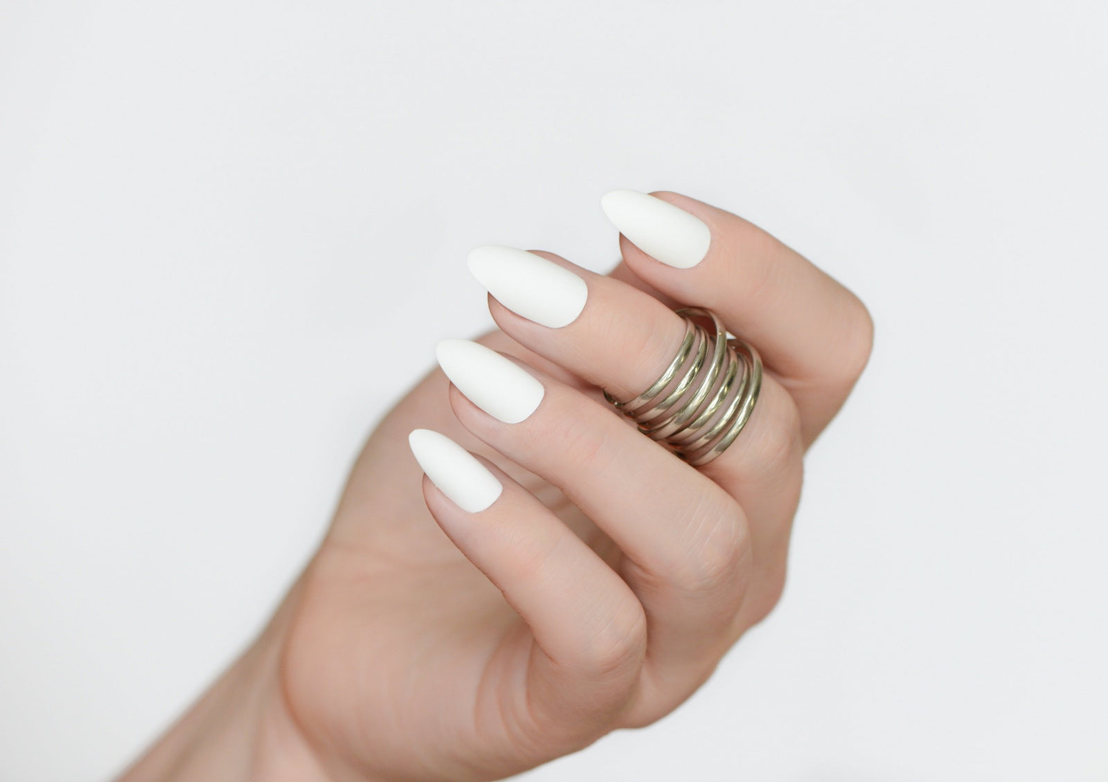 Matte white acrylic nails store